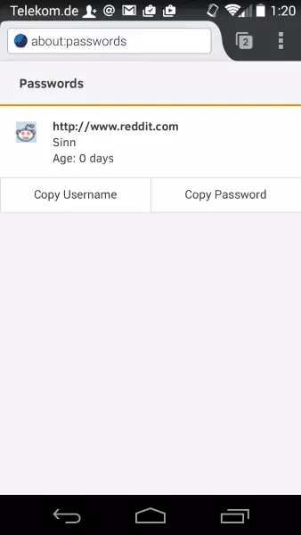 firefox android mabapi le li-password