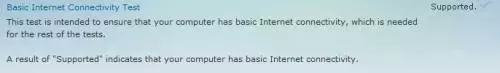 మైక్రోసాఫ్ట్ విస్టా ఇంటర్నెట్ కనెక్టివిటీ టెస్ట్