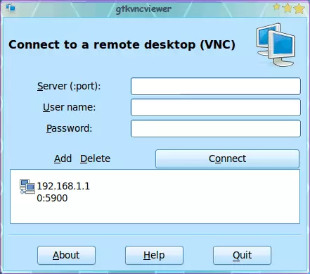 Koble til et eksternt Linux-skrivebord med x11vnc og Gtk VNC 5207_1