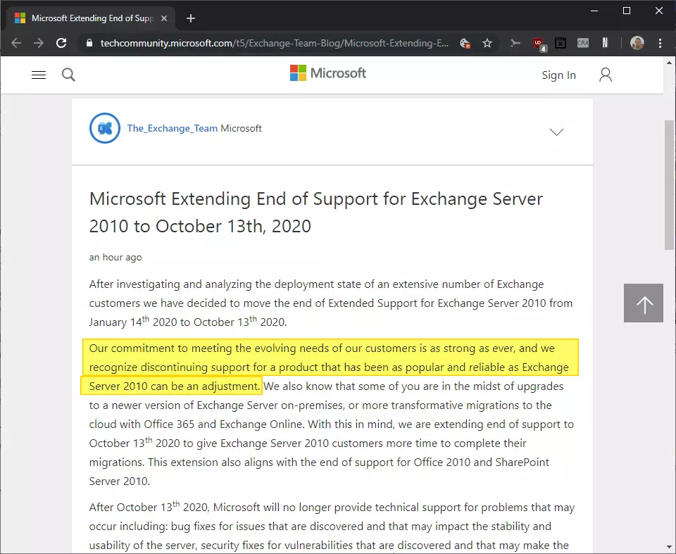 Microsoft Exchange Server 2010 rozširuje podporu