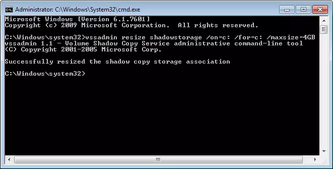 Sinthani Kukula kwa System Bwezeretsani mu Windows Vista