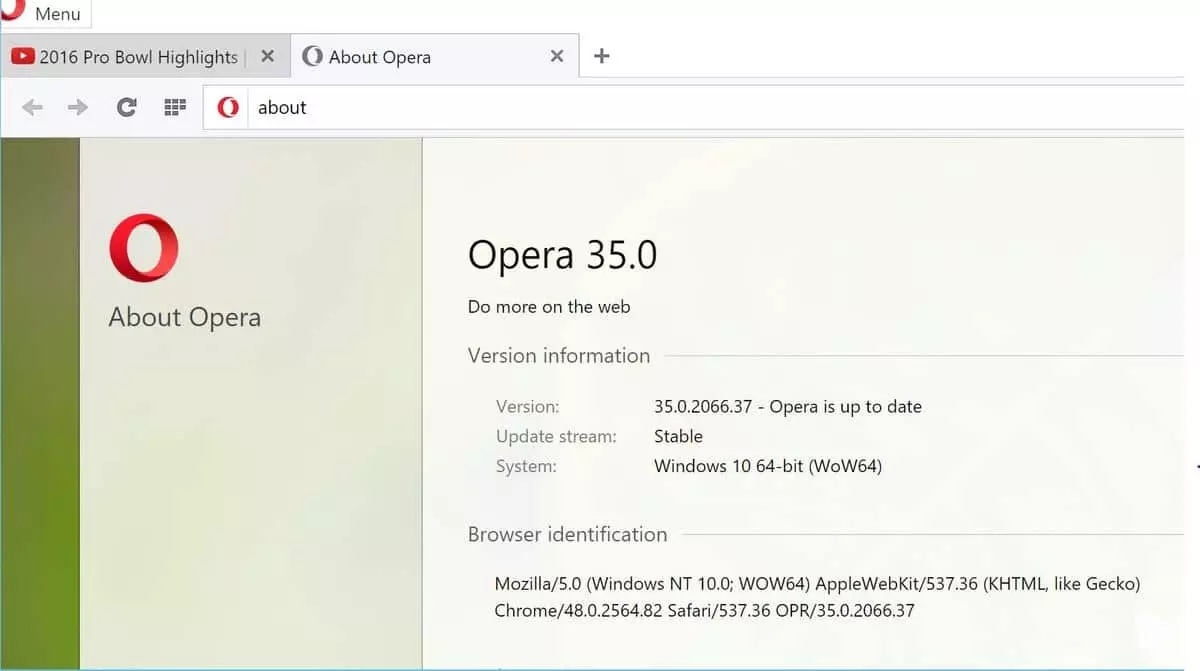 Opera 35 Kawg launches nrog mute thiab download txhim kho