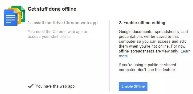 Користете ги содржините на Google Drive додека сте офлајн