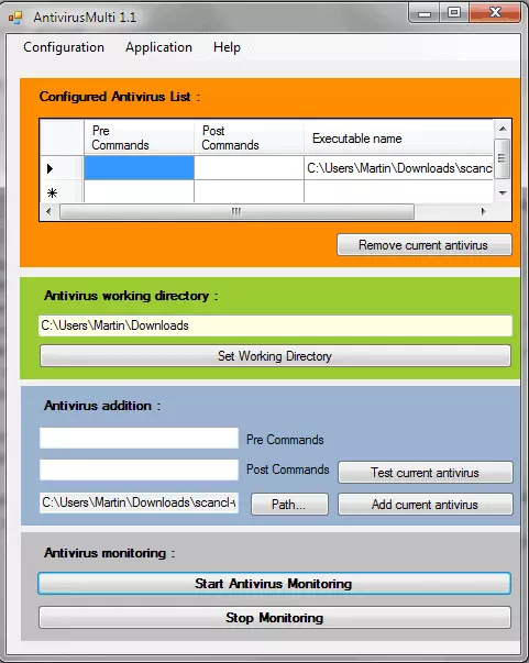 Antivayirasi Mipikisano Monitor Directory Ndi Angapo Antivayirasi Mapulogalamu