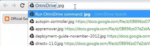 Hae Google Drivesta Chromen osoitepalkista