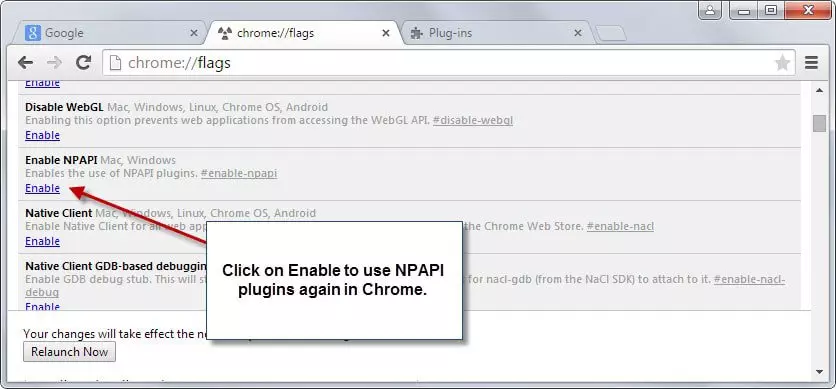 Chrome 42 blokkeer Java, Silverlight en ander inproppe nou by verstek