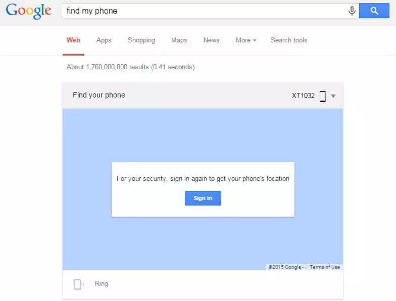 Googlek aurkitu nire telefonoa