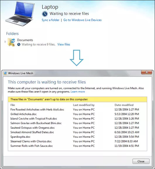 Windows Live Sync moat wurde omneamd yn Windows Live Mesh