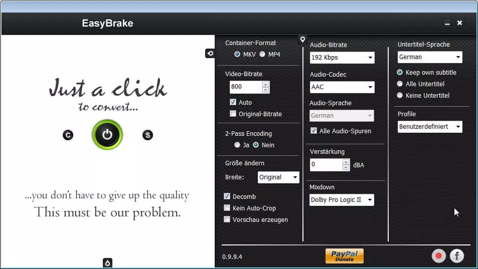 Konversi video siji-klik karo EasyBrake