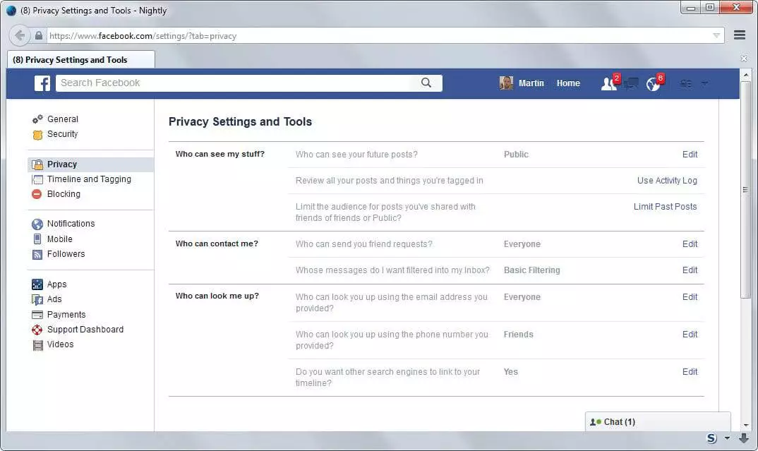 facebook privacy instellingen en tools
