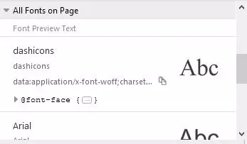 Kako prepoznati fontove na bilo kojoj web stranici pomoću Firefox alata za razvojne programere - svi fontovi na stranici
