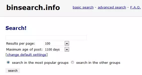 binsearch usenet ευρετηρίαση