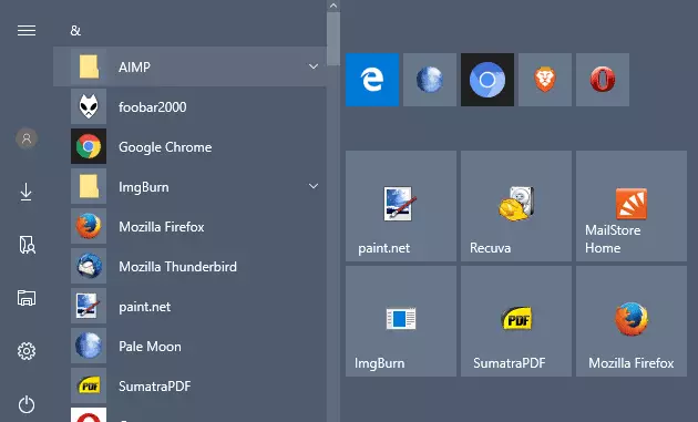 windows 10 menu