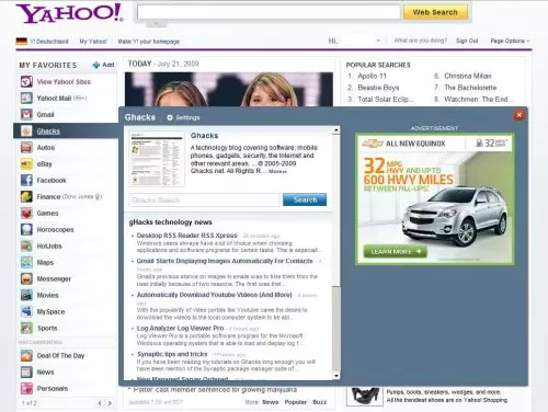 саҳифаи асосии yahoo