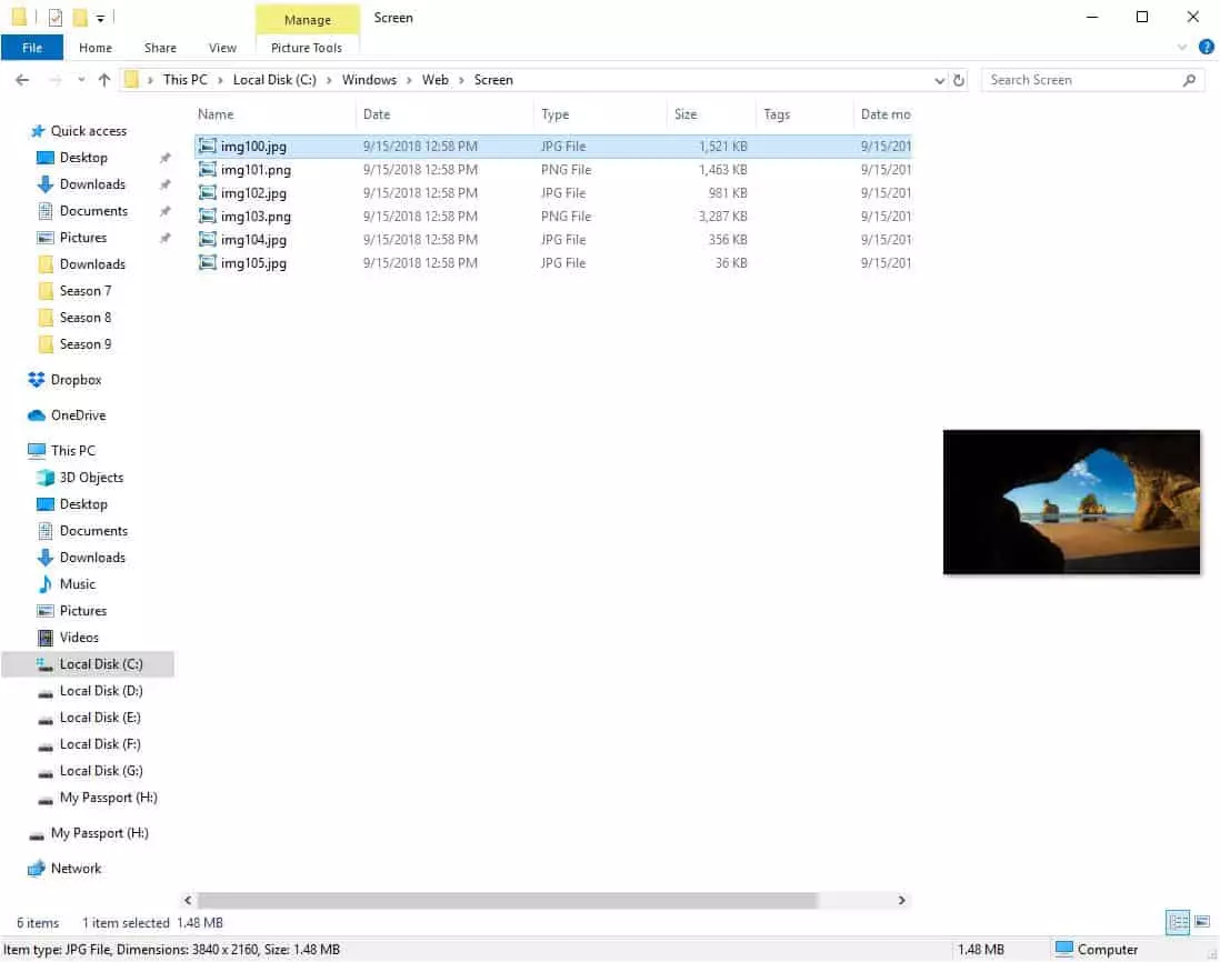 Ibiro bya desktop inyuma muri Windows 10