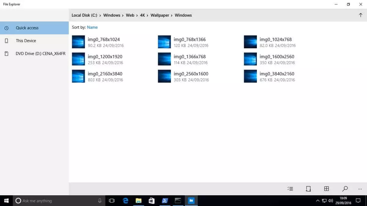 ภาพหน้าจอแรกของแอพ Windows Explorer ใหม่