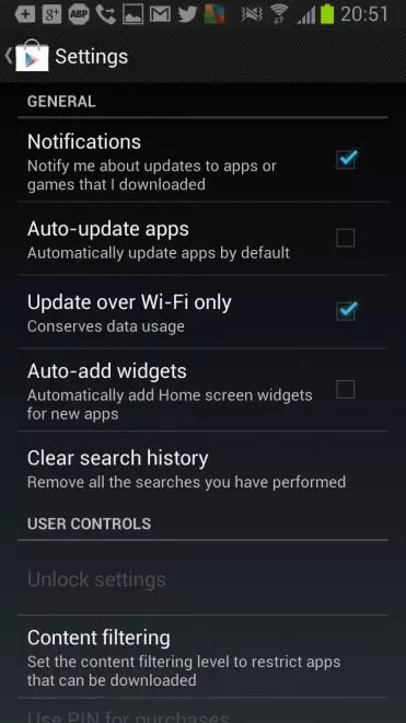 widget aplikasi Google Play Store