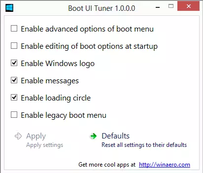 Wax ka beddel fursadaha boot ee Windows 8 adigoo isticmaalaya Boot UI Tuner