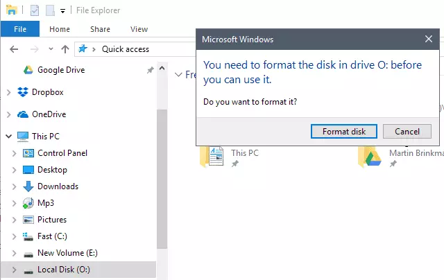 morate formatirati disk