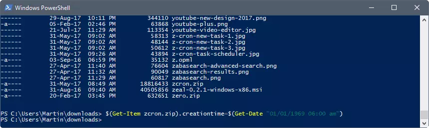 Cara mengedit cap masa dengan Windows PowerShell