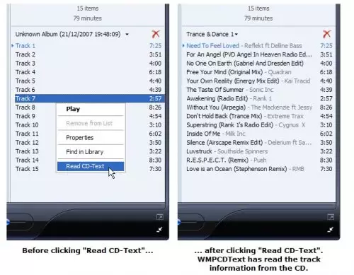 Windows Media Player CD-Text