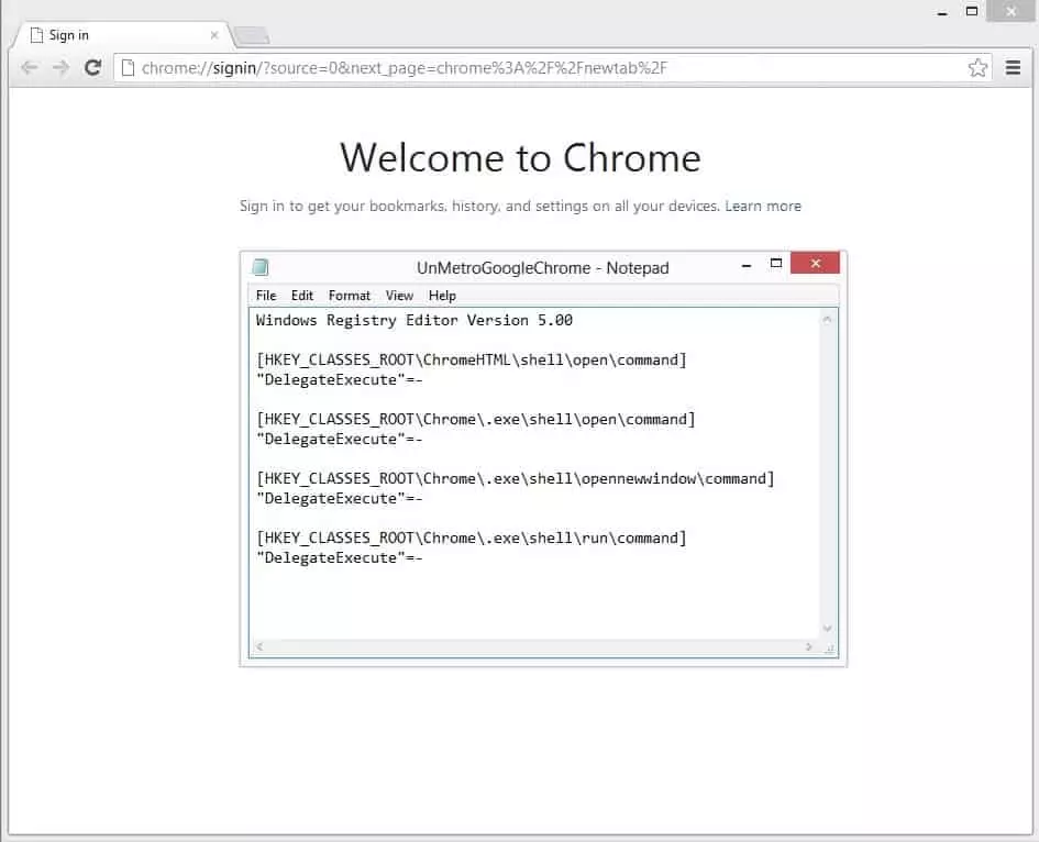 Koyaushe buɗe Google Chrome akan tebur a cikin Windows 8