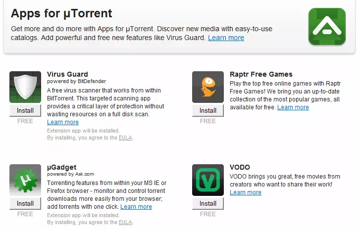 uTorrent حاصل ڪري ٿو ايڪسٽينشن فريم ورڪ