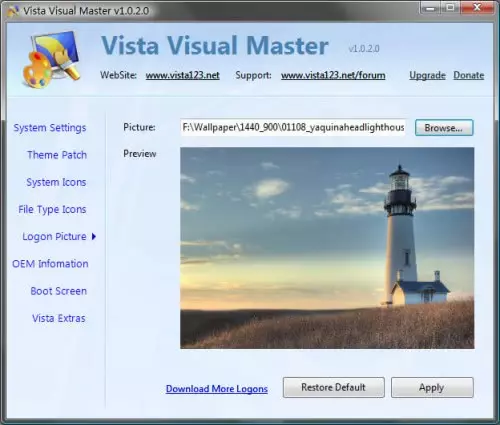 Prispôsobenie témy Windows Vista