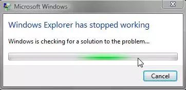 Windows Explorer ĉesis funkcii