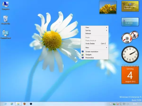 Windows 8 buroblêd gadgets