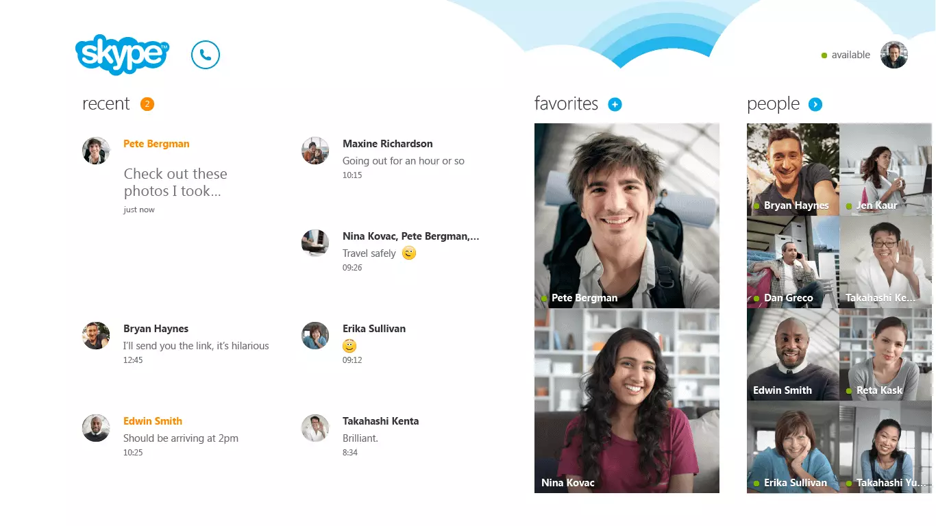 Skype application para sa Windows 8