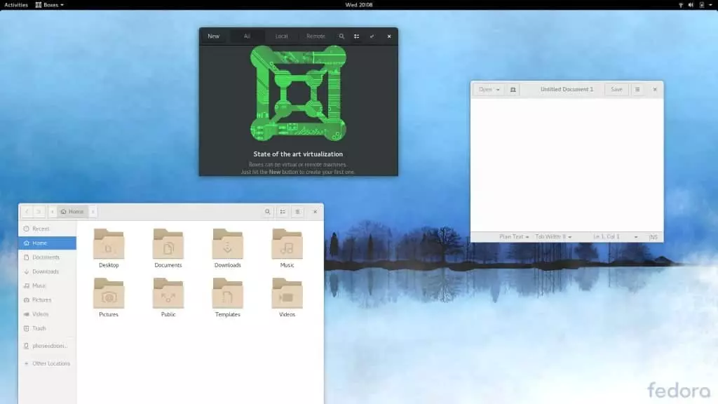 Vitu vya Desktop vya Fedora