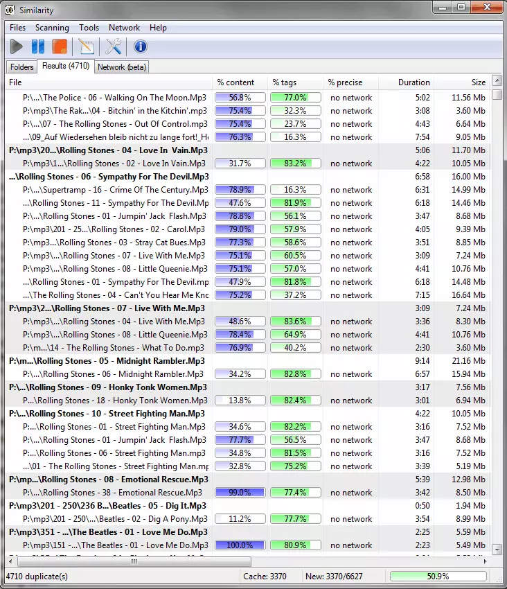 Duplicate nga Music Files Scanner Pagkaparehas