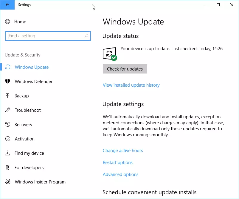 Windows 10 oppdatering