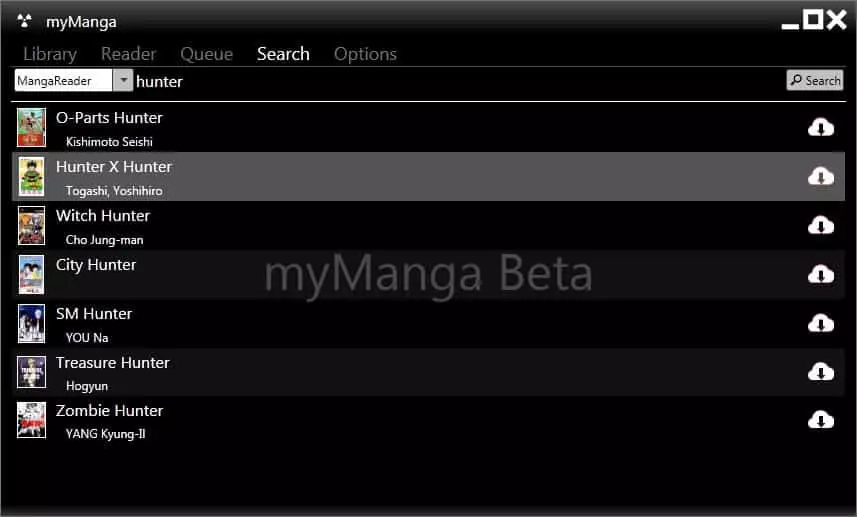 myManga ເປັນ Manga Downloader ແລະ Reader ສໍາລັບ Windows