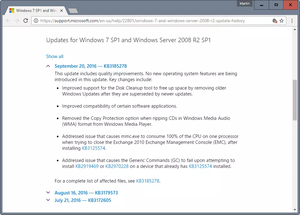 Windows 7 8 oktober förändringar av patchdagen