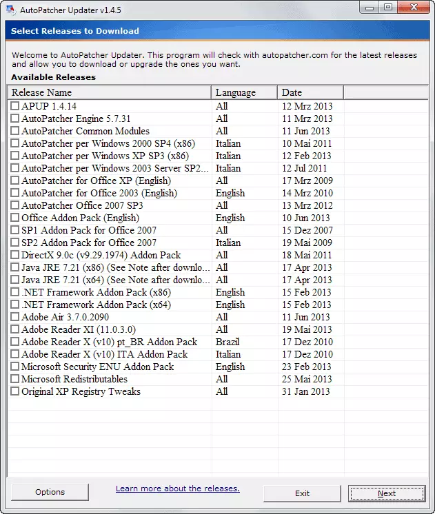 Autopatcher Vista および XP 64 ビットの 5 月の更新