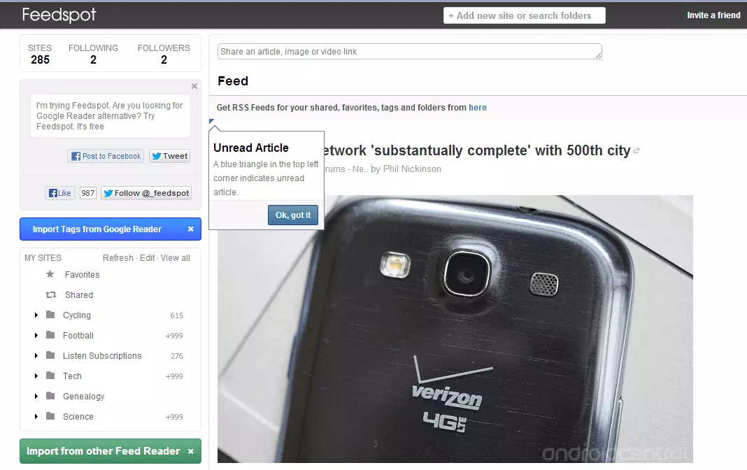 FeedSpot entra in beta pubblica