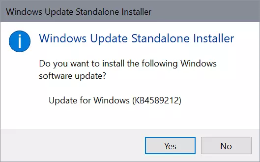 Windows განახლების დამოუკიდებელი ინსტალაცია
