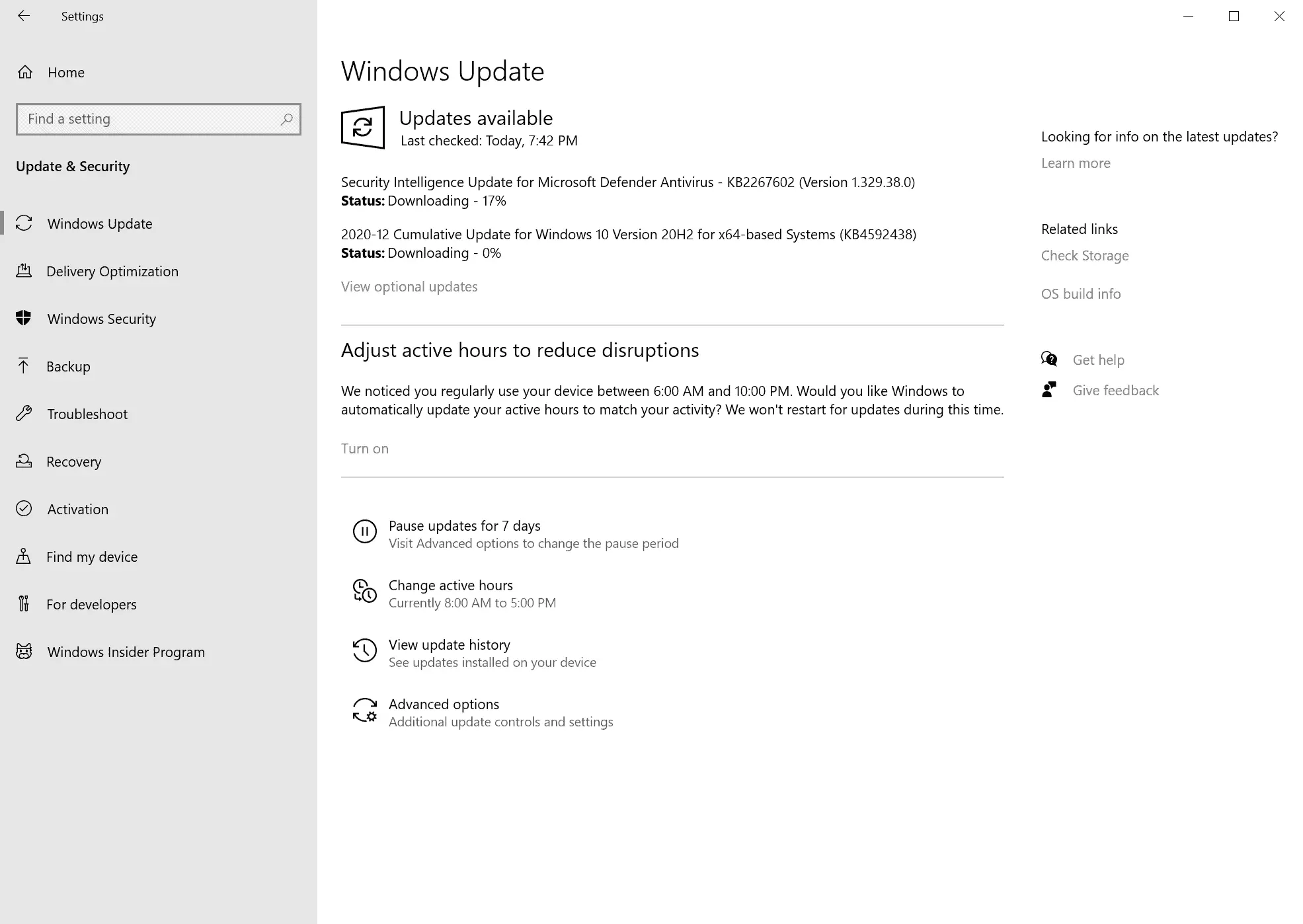 Mga update sa windows Disyembre 2020