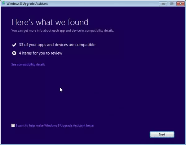 Windows 8 Upgrade Assistent