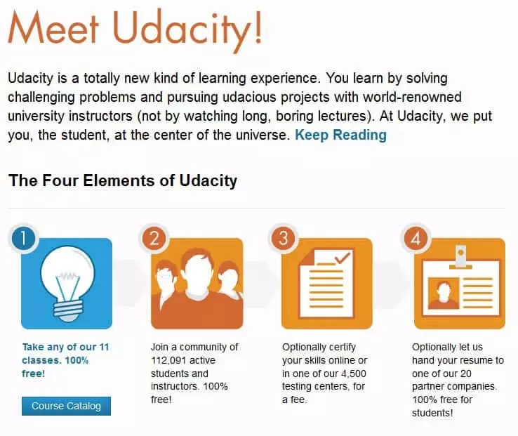 Udacity دوره های آنلاین رایگان درجه دانشگاه را ارائه می دهد