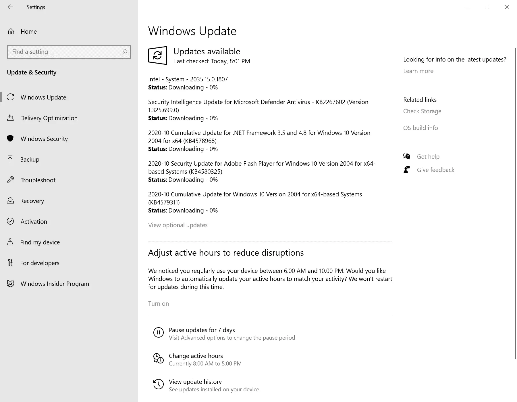 aktualizácie zabezpečenia systému Windows október 2020
