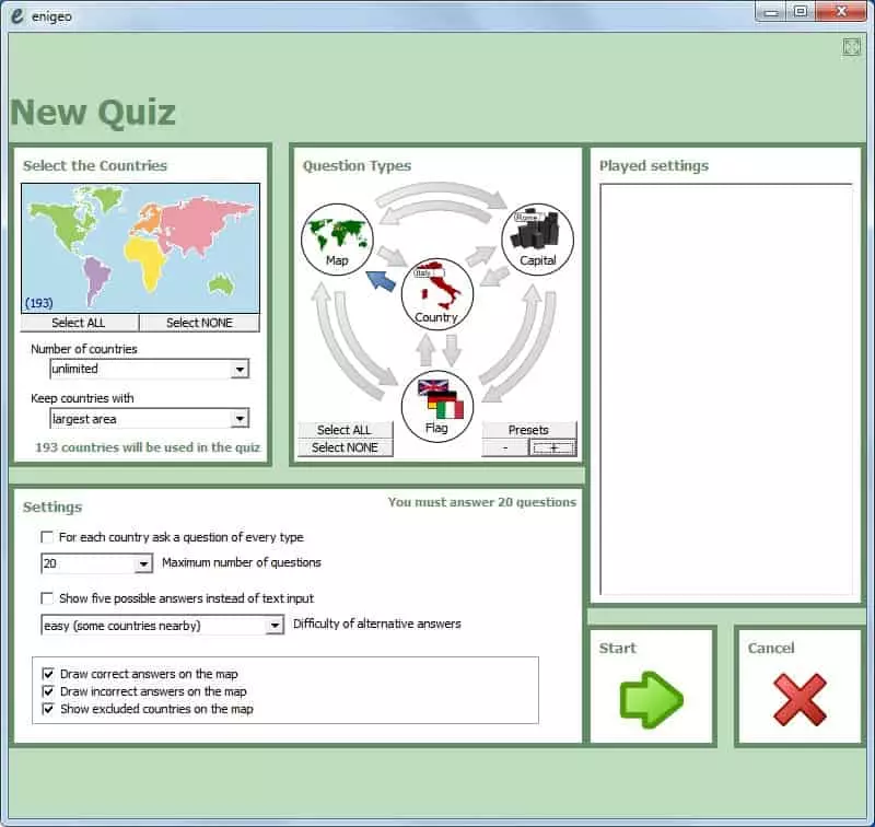 Quiz de géographie Enigeo enseigne les pays, les capitales et les drapeaux