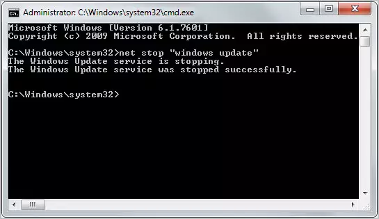 net stop Windows ažuriranje