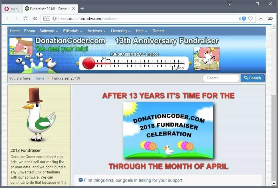 DonationCoder වසර 13ක සංවත්සරය අරමුදල් රැස්කිරීම සහ දීමනා සමඟ සමරයි