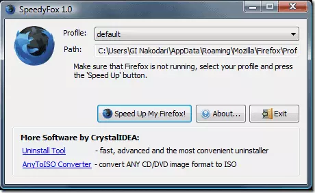 SpeedyFox ปรับฐานข้อมูล Firefox ให้เหมาะสมเพื่อเพิ่มความเร็วเว็บเบราว์เซอร์