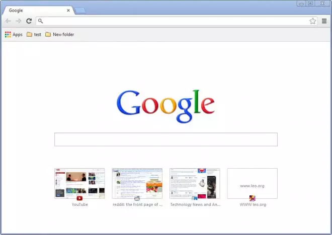 Chrome-ын шинэ таб хуудас