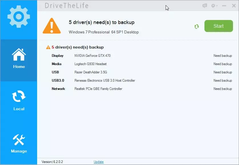 DriveTheLife: perbarui, buat cadangan, dan pulihkan driver Windows