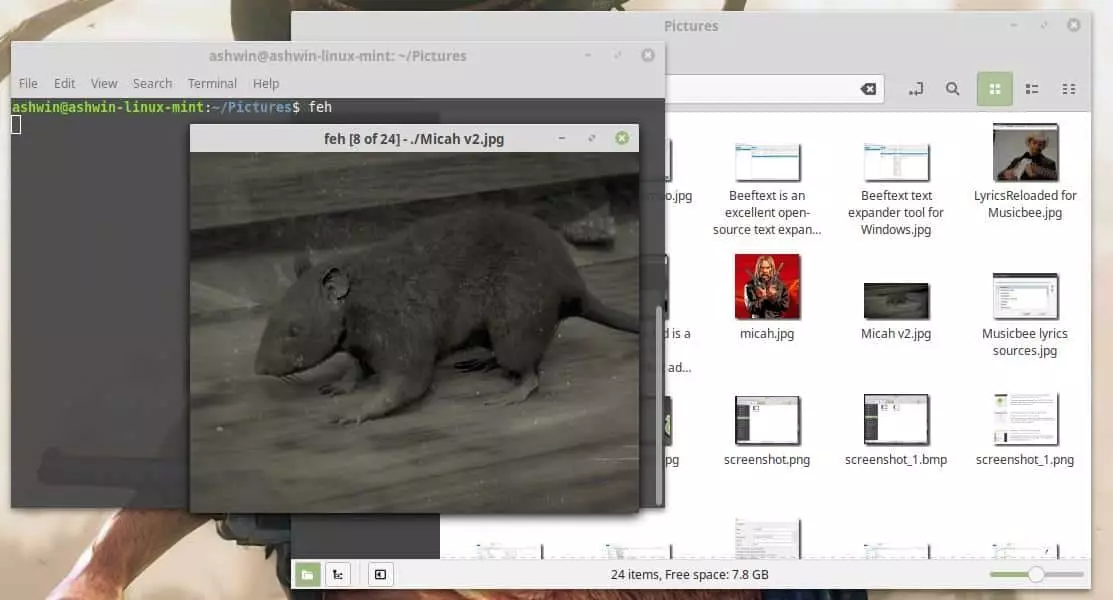 Feh е лесен прегледувач на слики од командната линија за Linux